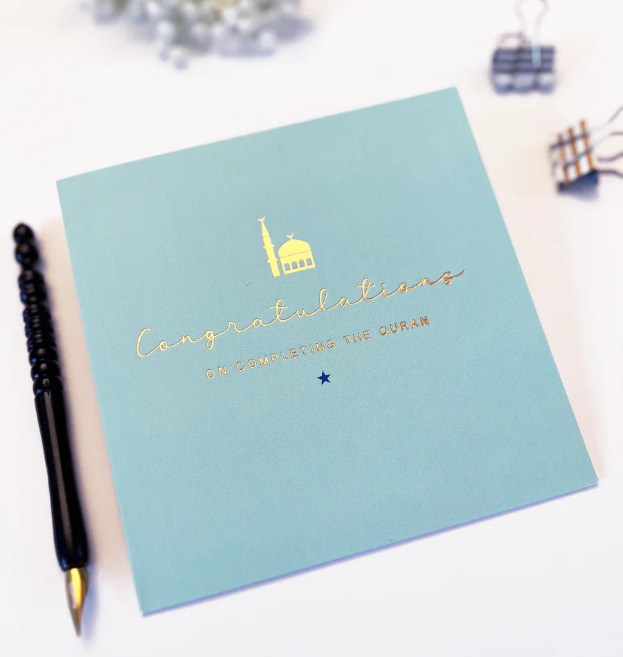 Congratulations on completing the Quran - Light blue – ElegantlySunnah